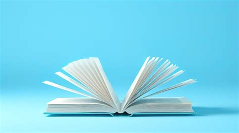 Premium Photo Book Open Sheets Fanned Out On A Blue Background