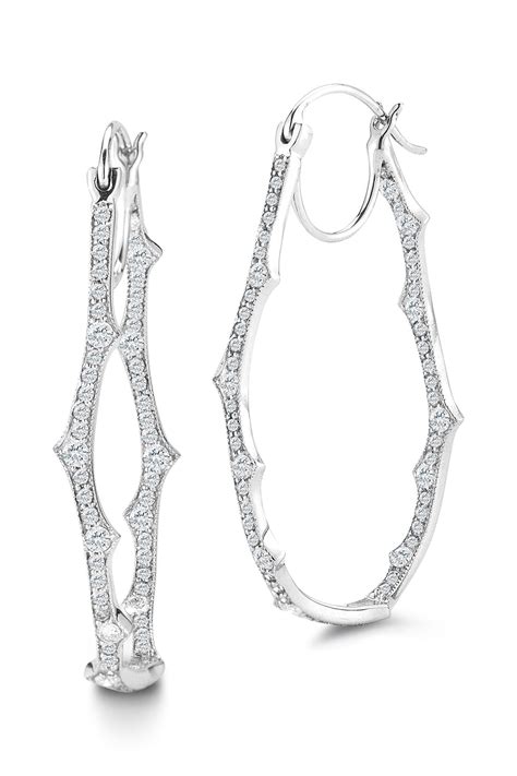 Thorn Briar Diamond Hoop Earrings Parulina Marissa Collections