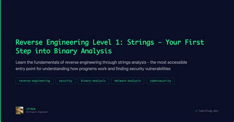 Reverse Engineering Level 1 Strings Your First Step Into Binary Analysis Learnlog