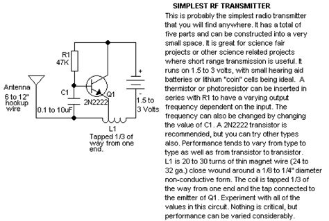 Simplest Rf Transmitter Under FM Transmitter Circuits Next Gr