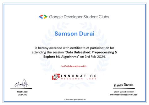 Attended Data Unleashed Session By Gdg Samson Durai Posted On The