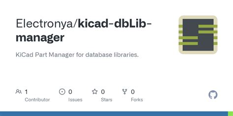 Github Electronyakicad Dblib Manager Kicad Part Manager For Database Libraries