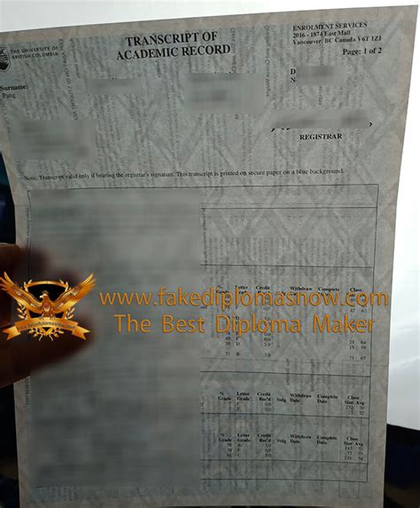 How To Make A Ubc Fake Transcript With Watermark