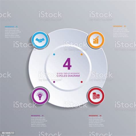 4 옵션 비즈니스 프레 젠 테이 션 또는 교육에 대 한 템플릿 현대 Infographic 0명에 대한 스톡 벡터 아트 및 기타