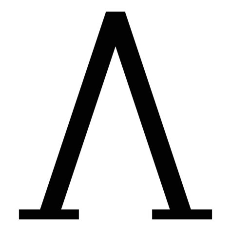 Lambda Greek Symbol Capital Letter Uppercase Font Icon Black Color Vector Illustration Flat