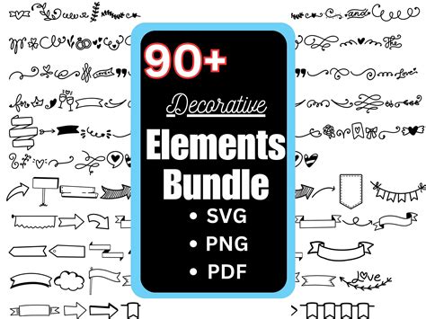 Decorative Element SVG Bundle PNG SVG Pdf Etsy