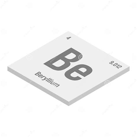 Beryllium Be Periodic Table Element Stock Illustration Illustration Of Symbol Scientific
