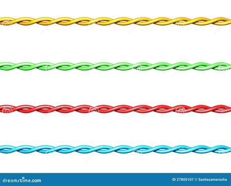 Set Of Colorful Twisted Electrical Wires Stock Illustration Illustration Of Cutout Link 27805107