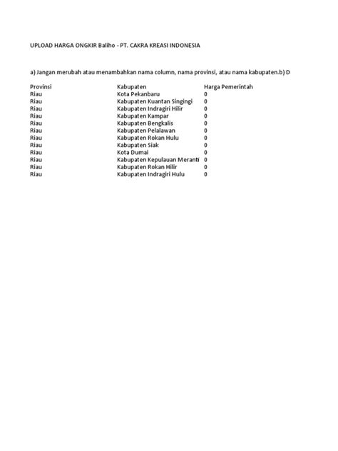 Template Harga Produk Baliho Pt Cakra Kreasi Indonesia Pdf