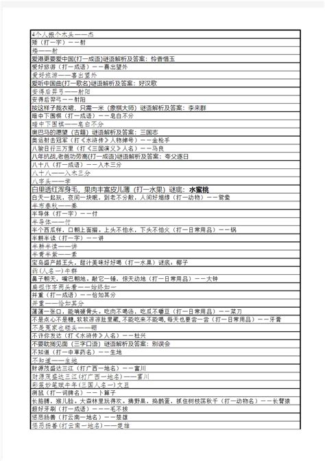 猜灯谜大全 文档之家