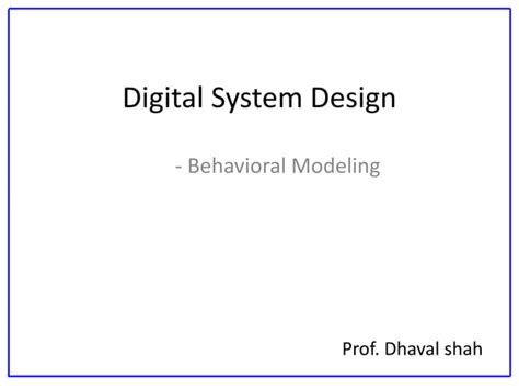 Verilog Behavioral Modeling Pdf