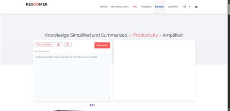 Resoomer Instant Text Summarization Tool