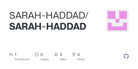 Github Sarah Haddadsarah Haddad