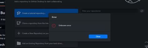 Unknown Error When Creating New Repo Issue 14241 Desktop Desktop