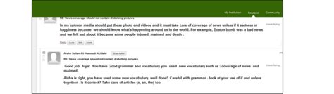 Peer And Teacher Correction Via Blackboard Learn Discussion Board