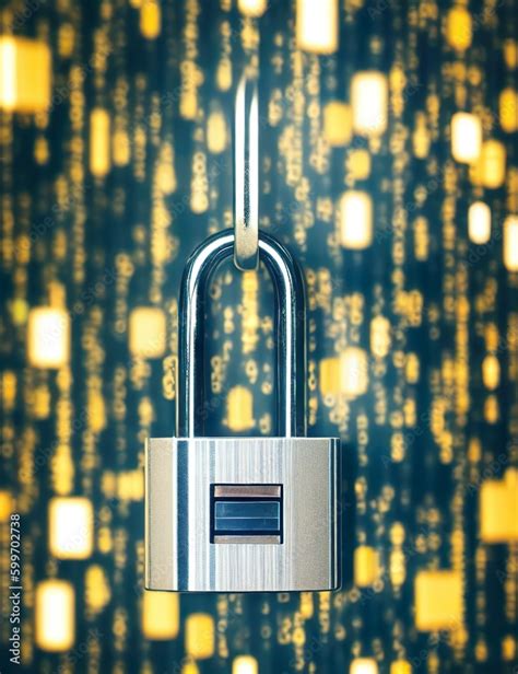 Padlock For Internet Security Server Protection In Golden Background Modern Metallic Golden