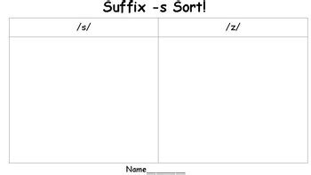 Suffix S Sort By Madeline Fodero TPT