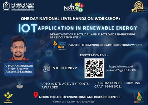 national level hands on workshop iot applications in renewable energy iotare 2022 nehru college