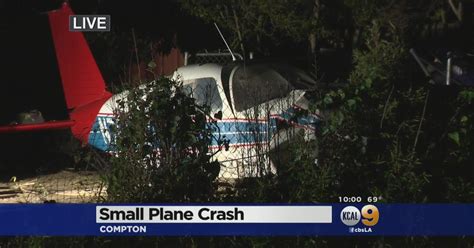 Single Engine Plane Crashes In Compton Back Yard Cbs Los Angeles