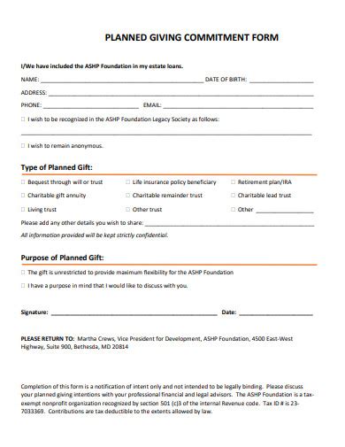 Free 33 Commitment Form Samples In Pdf Ms Word