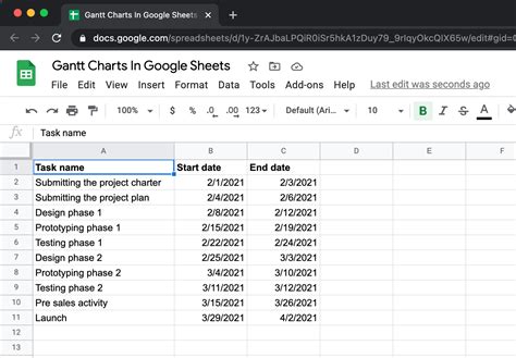 How To Make A Gantt Chart In Google Sheets Free Templates
