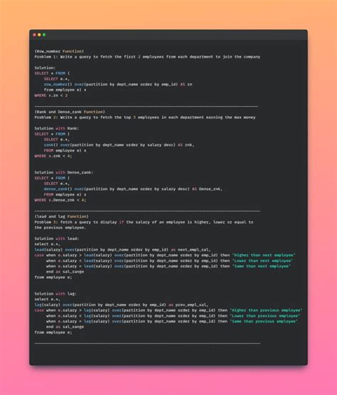 Shilpa Arya On Linkedin Window Functions In Sql A Window Function Is