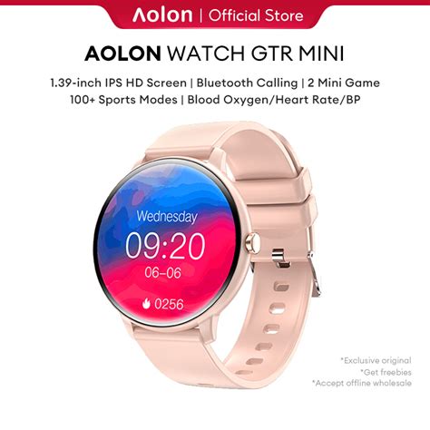 Aolon Gtr Mini Smart Watch Women Men Bluetooth Call Heart Rate Blood Pressure Sport Waterproof