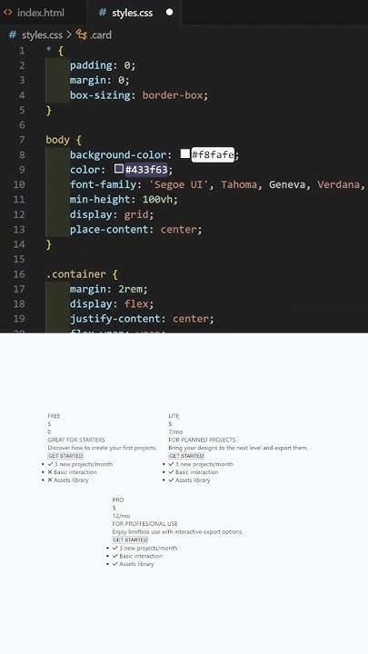 Creating A Pricing Cards Component With Html And Css Shorts Html Css Coding Programming Youtube