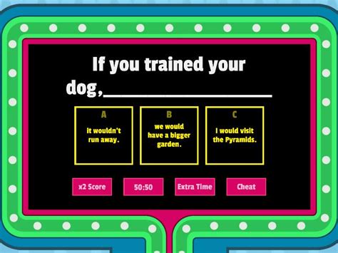 Second Conditional Gameshow Quiz Second Conditional Gameshow Quiz