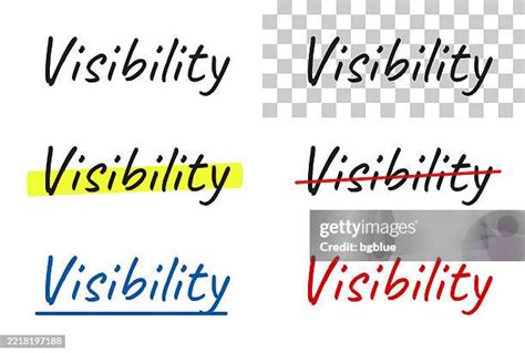 Visibility Handwritten Text Highlighted Crossed Out Underlined On Blank Background High Res