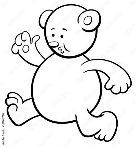 Running Bear Coloring Page Stock Vector Adobe Stock