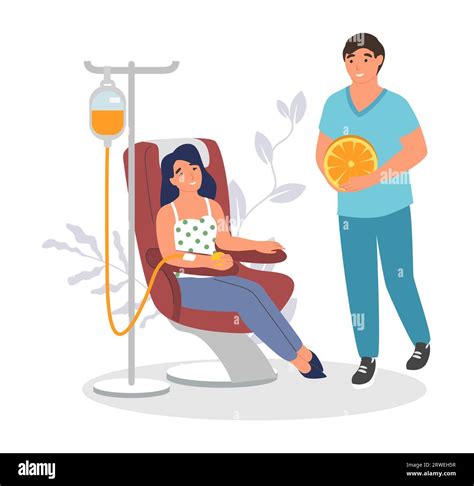 Woman Patient Getting Vitamin Intravenous Injection Vector Illustration Stock Vector Image And Art