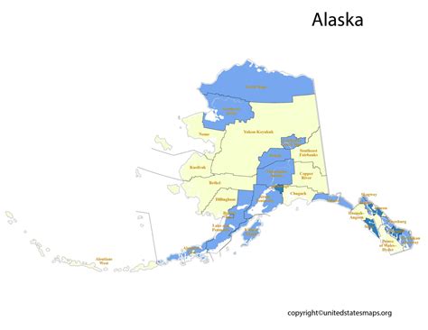 Alaska County Map County Map Of Alaska With Cities