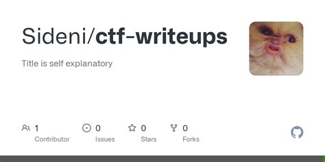 Github Sideni Ctf Writeups Title Is Self Explanatory