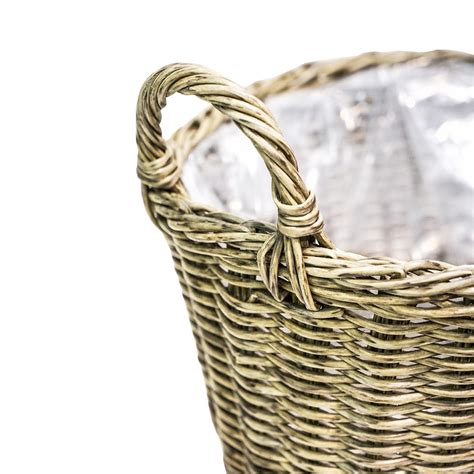 Buy Natural Plastic Round Basket Planter Delivery By Primrose