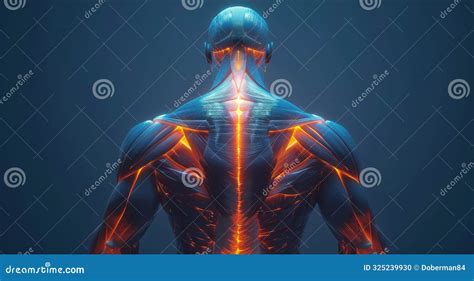 3d Rendered Illustration Of The Back Muscles Of A Human Body With