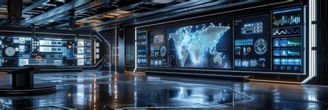 Large Screens In A Logistics Control Center Show Delivery Routes And Data To Optimize