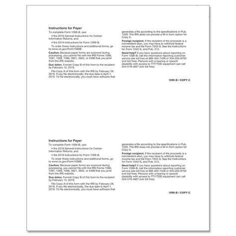 TFP B Payer Copy C And Or State Copy Pack Of