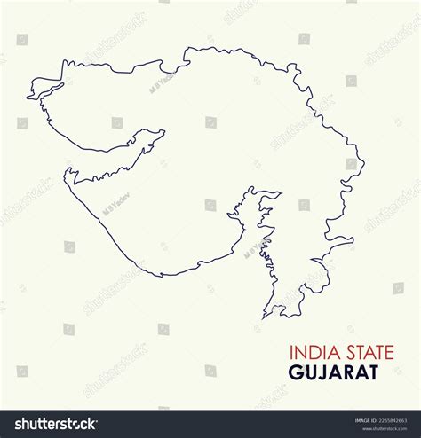 Gujarat India Vector Map High Detailed Stock Vector Royalty Free Shutterstock