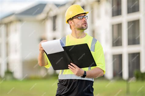Premium Photo Engineer With Clipboard Building Inspection Builder On Site Construction Man