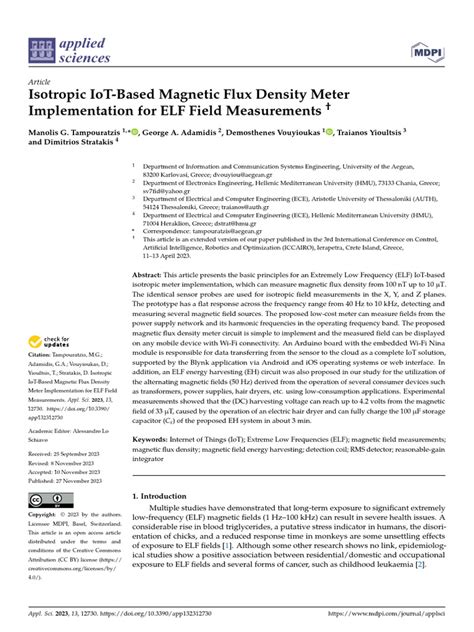 Isotropic Iot Based Magnetic Flux Density Meter Im Pdf Energy Harvesting Inductor