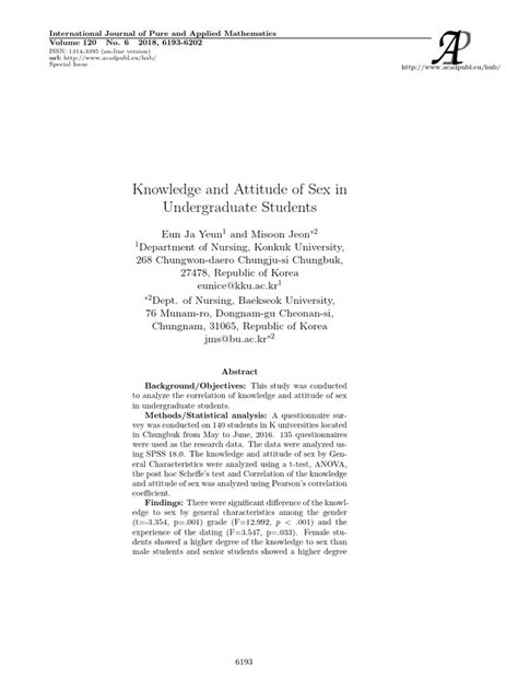 Knowledge And Attitude Of Sex In Undergraduate Students Pdf