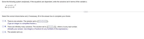 Solved Solve The Following System Analytically If The