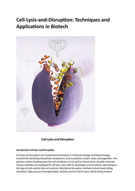 Ppt Cell Lysis And Disruptiontechniques And Applications In