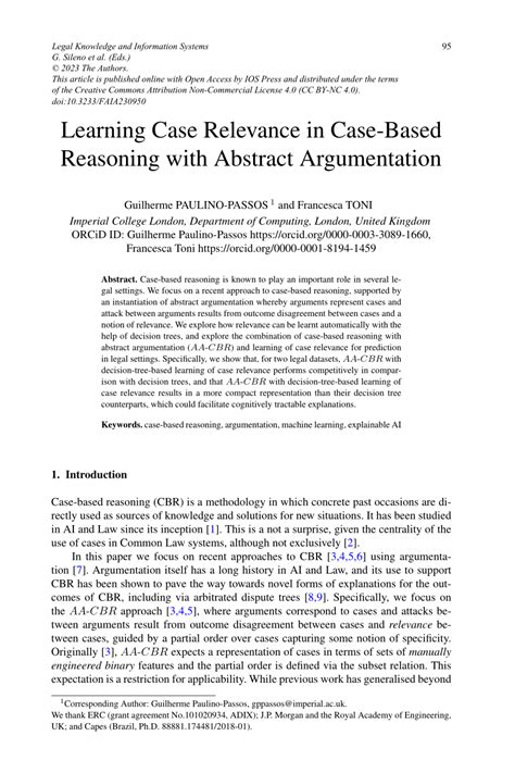 Pdf Learning Case Relevance In Case Based Reasoning With Abstract