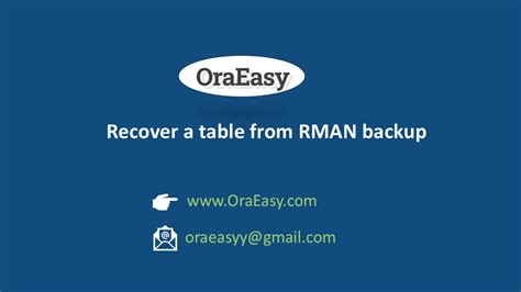 Recover A Table From Rman Backup