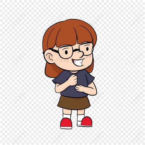 Happy Girl Nerd Clipart Girls Glasses Glass Clipart Nerd Cartoon Png