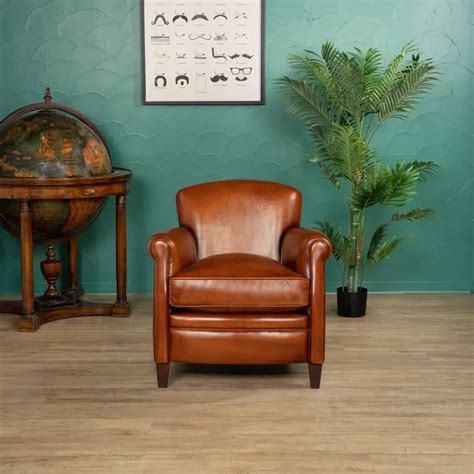 Parisian Small Leather Club Chair Basane