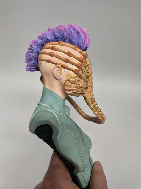 Facehugger Female Bust Alien Inspired Resin Giger Horror Etsy