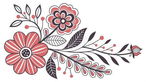 Decorative Floral Corner Design Elegant Botanical Frame Element Vector